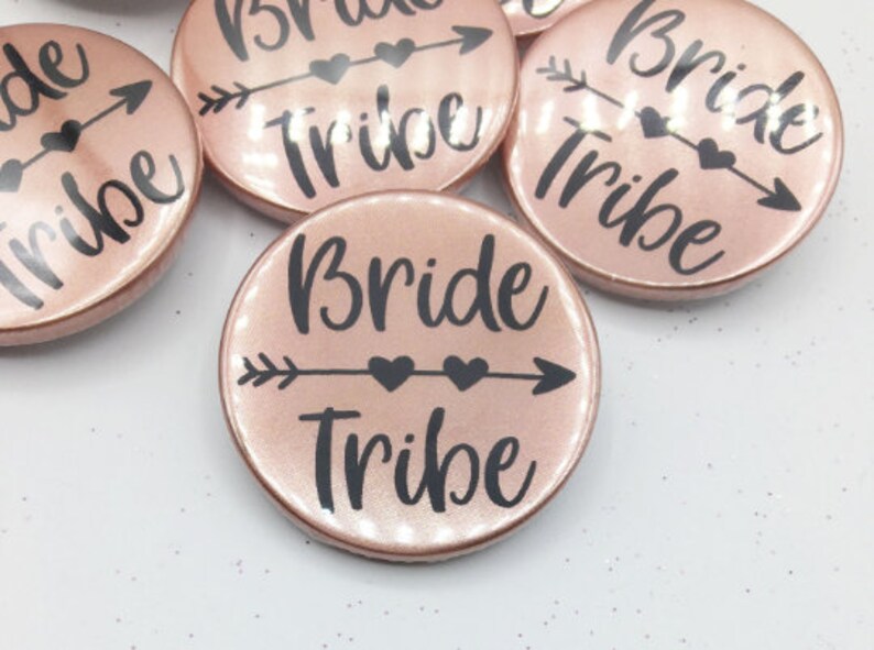 ROSE GOLD Hen Party Badges. Bride Tribe Badges 38mm.. Hen Do | Etsy