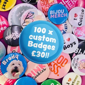25mm Custom Badges, Personalised Badge, Design Your Own Badge, Logo ...