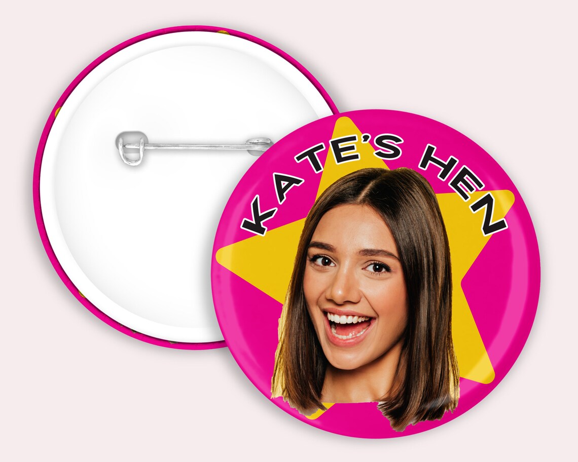 Personalised Hen Party Badges. Photo Badges 58mm Hen Do - Etsy