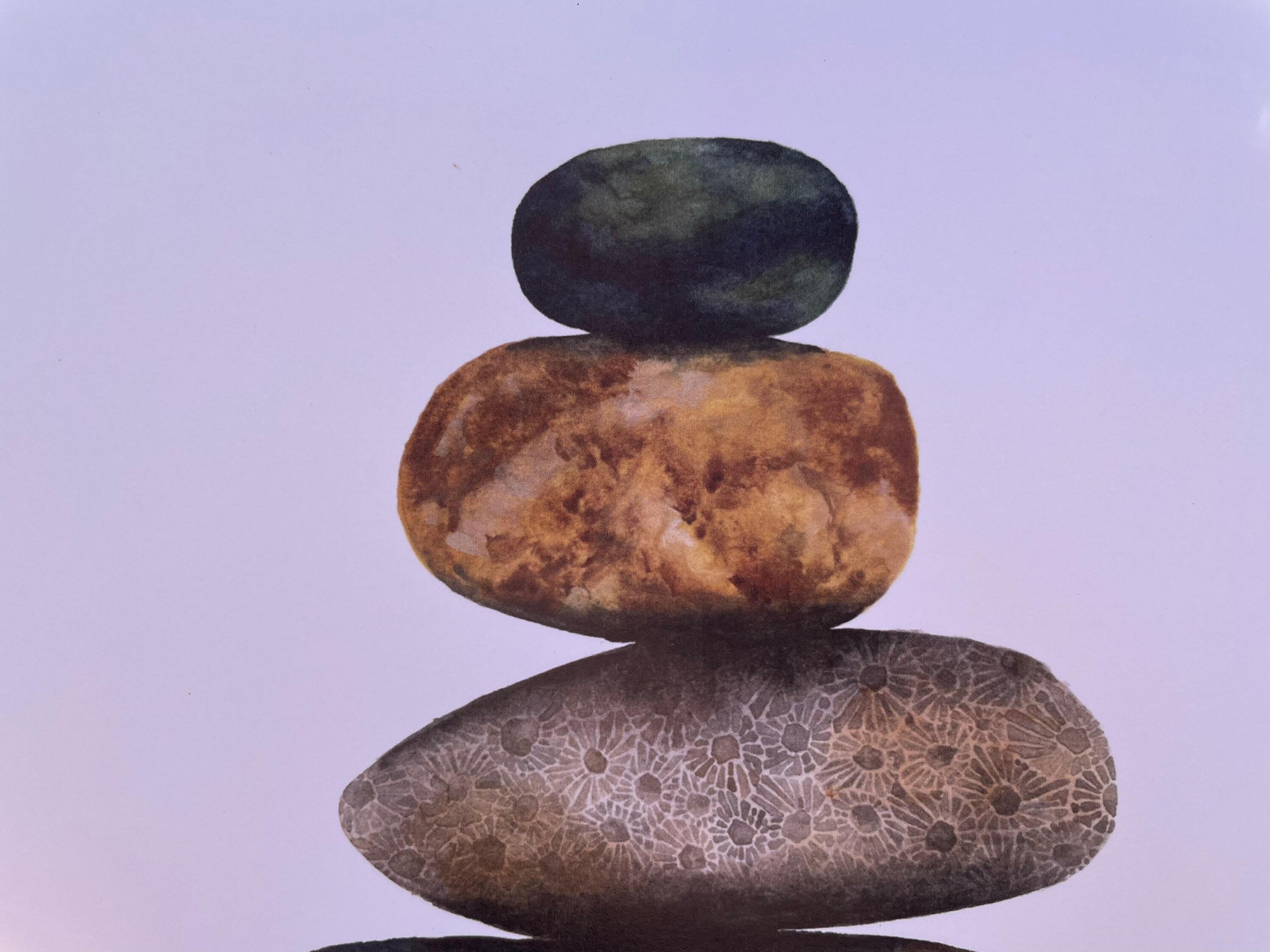 Stacked Stone Print Cairn With Petoskey Stone - Etsy
