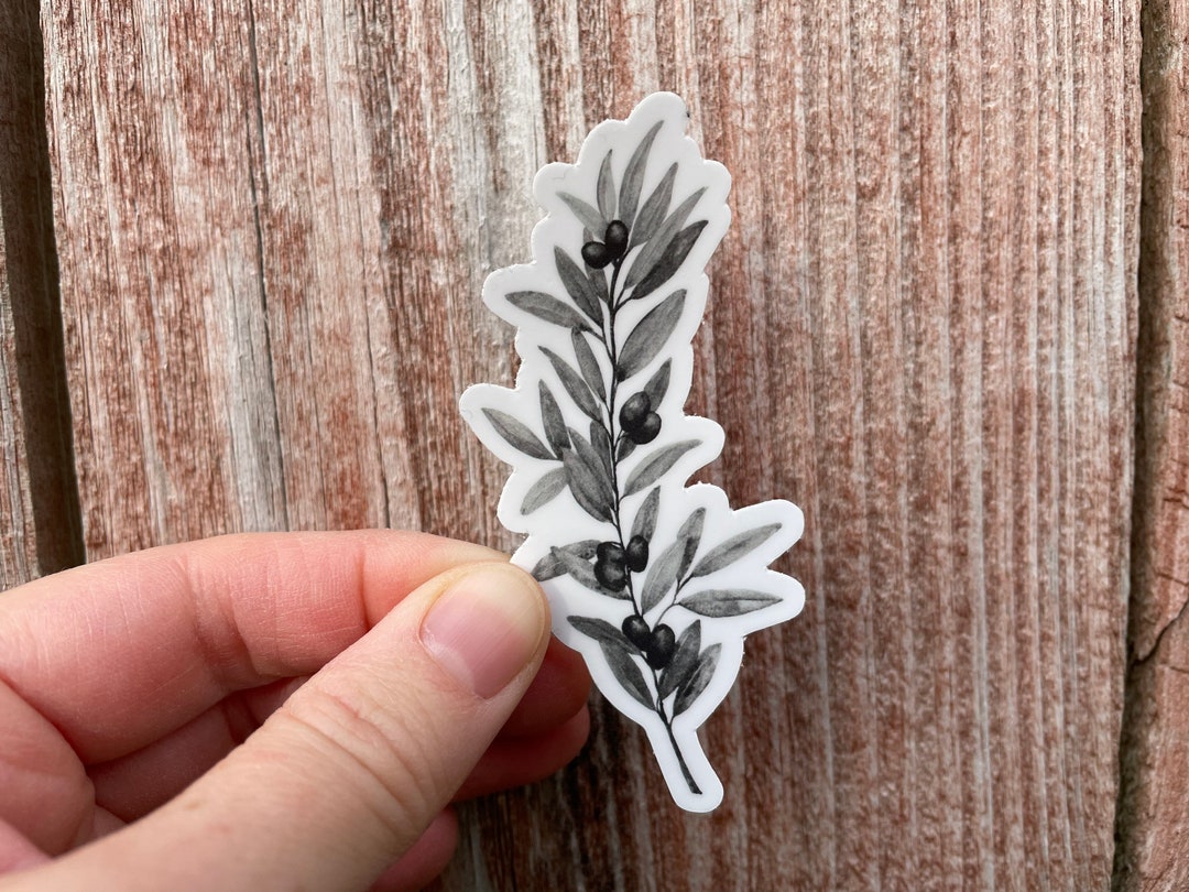 Olive Branch Sticker, Black and White Olive Branch Sticker - Etsy