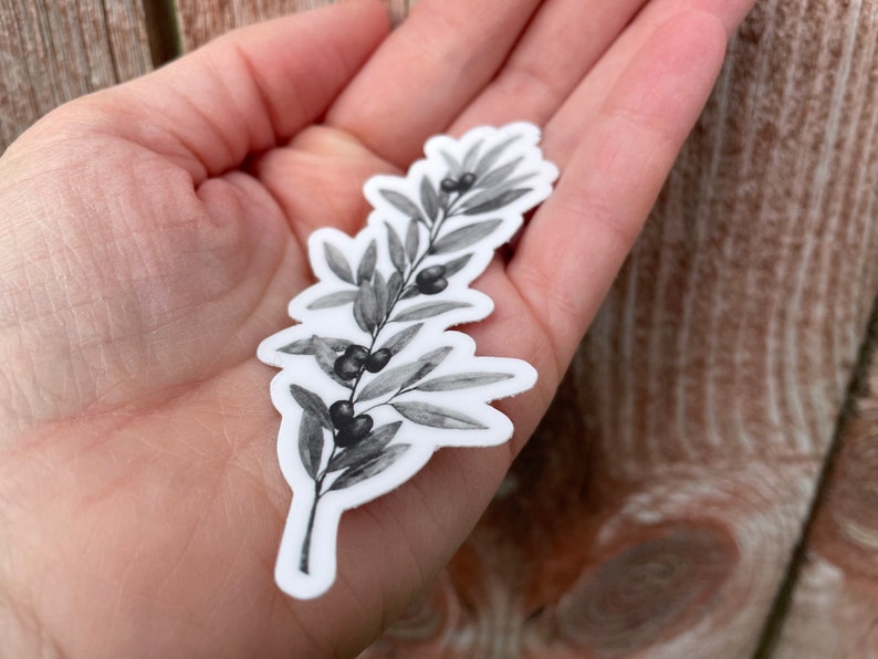 Olive Branch Sticker, Black and White Olive Branch Sticker - Etsy