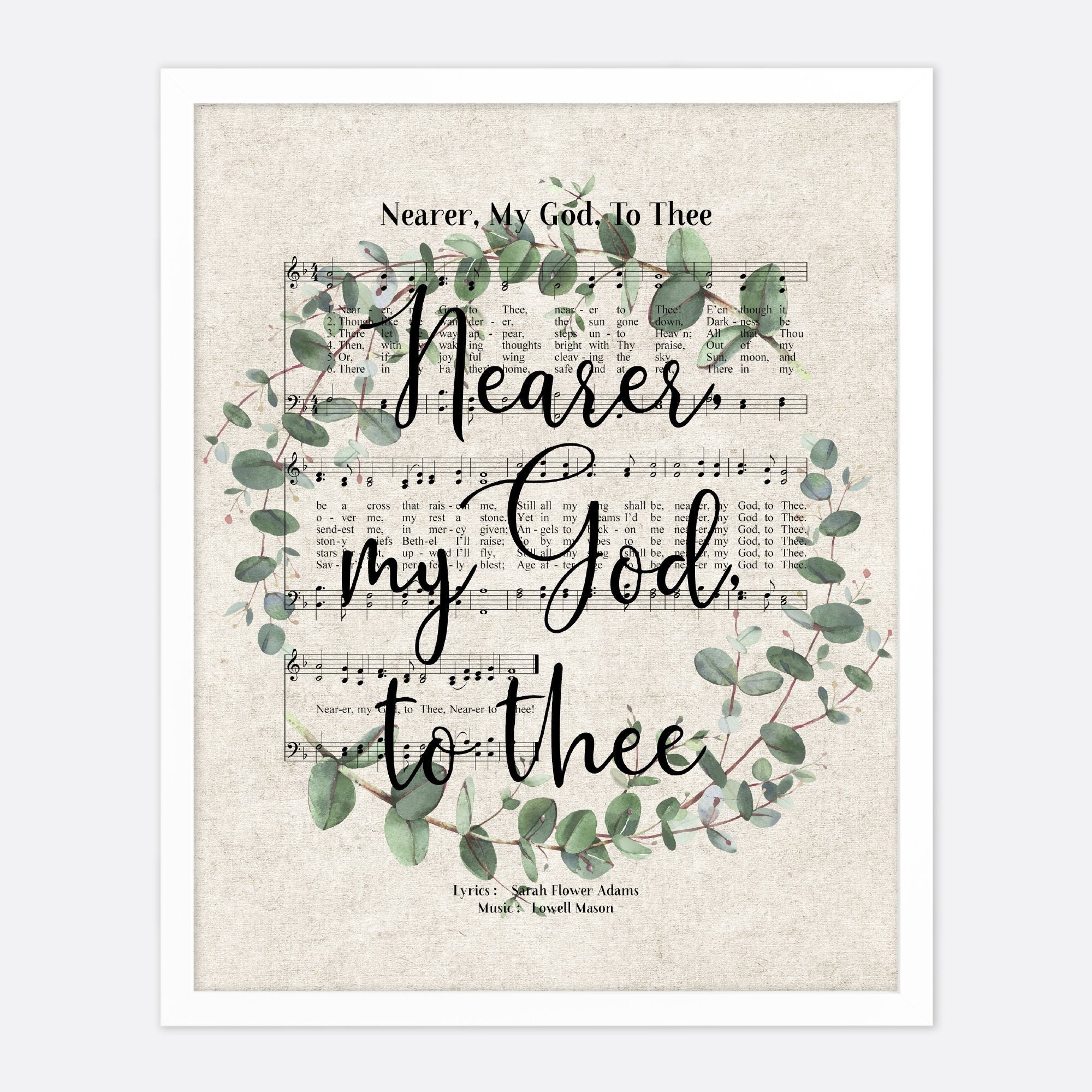 Nearer My God To Thee Vintage Hymn Wall Art Print Biblical | Etsy