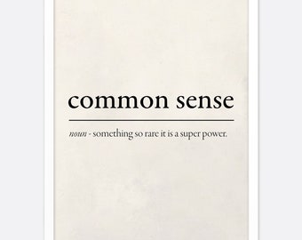Common Sense Wall Art - Etsy