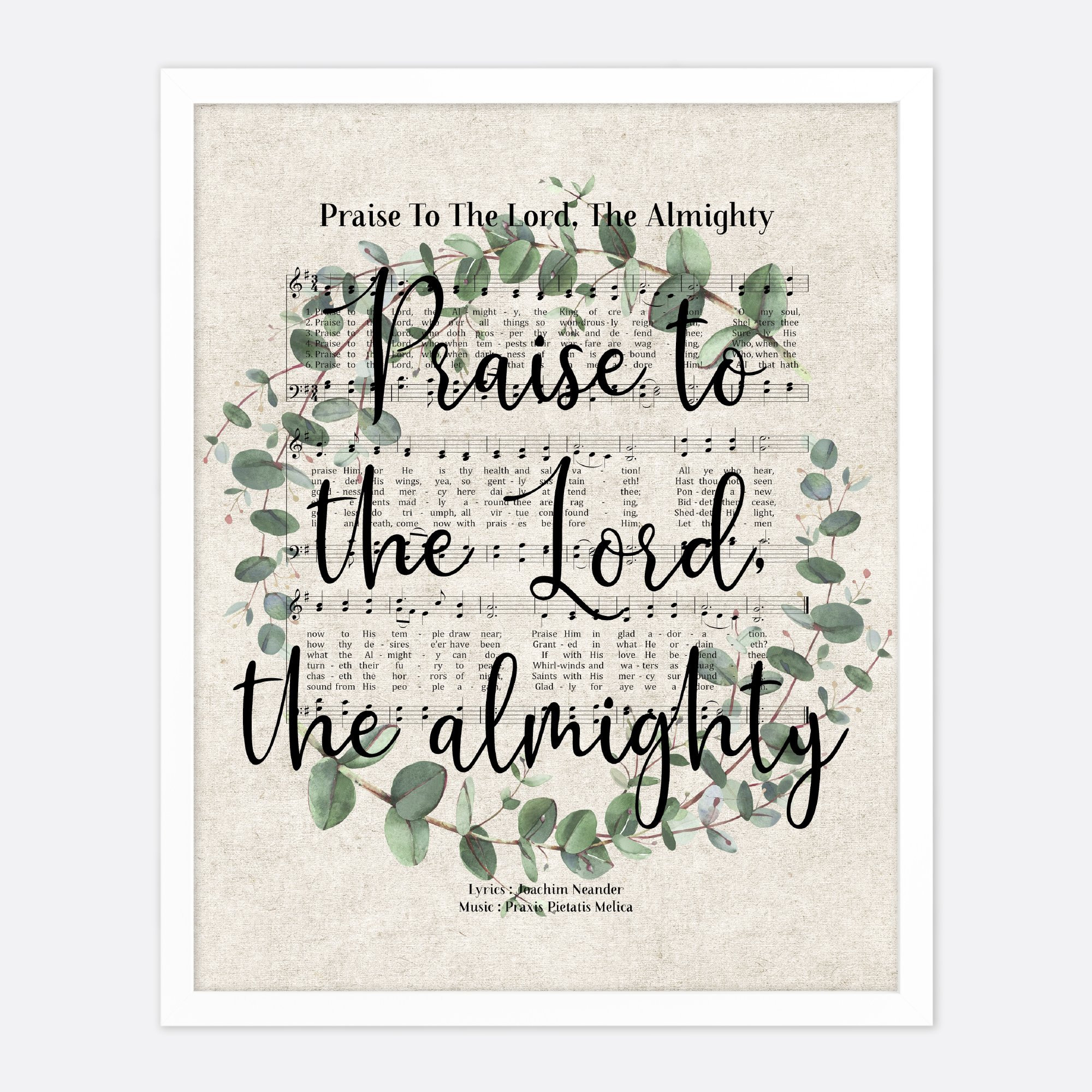 Praise To The Lord The Almighty Vintage Hymn Wall Art Print | Etsy