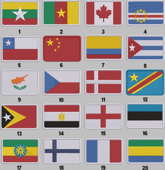 National Flags of the World Sew Iron On Hook or Hook & Loop - Etsy UK