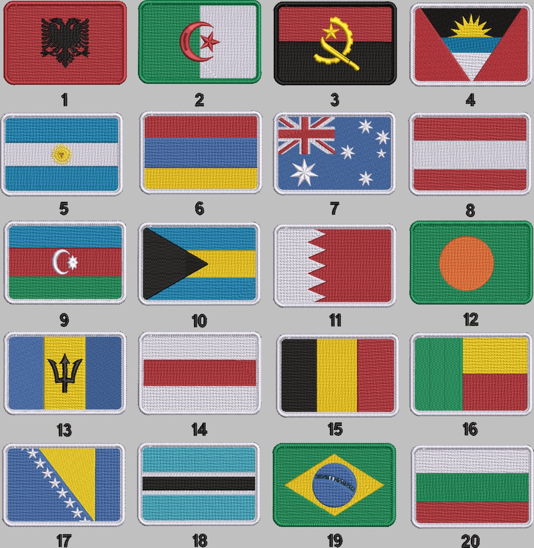 National Flags of the World Sew, Iron On, Hook or Hook & Loop ...