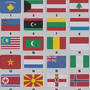 National Flags of the World Sew, Iron On, Hook or Hook & Loop ...