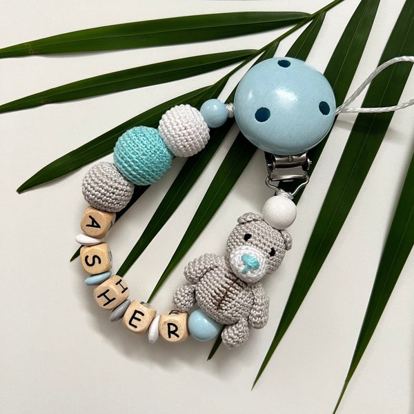 Teddy Bear Pacifier Holder - Etsy