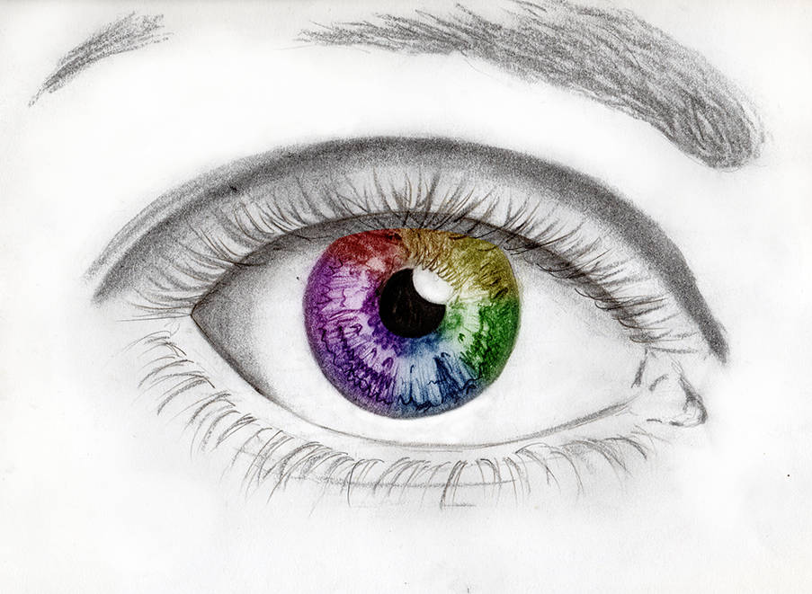 Rainbow Eye Drawing