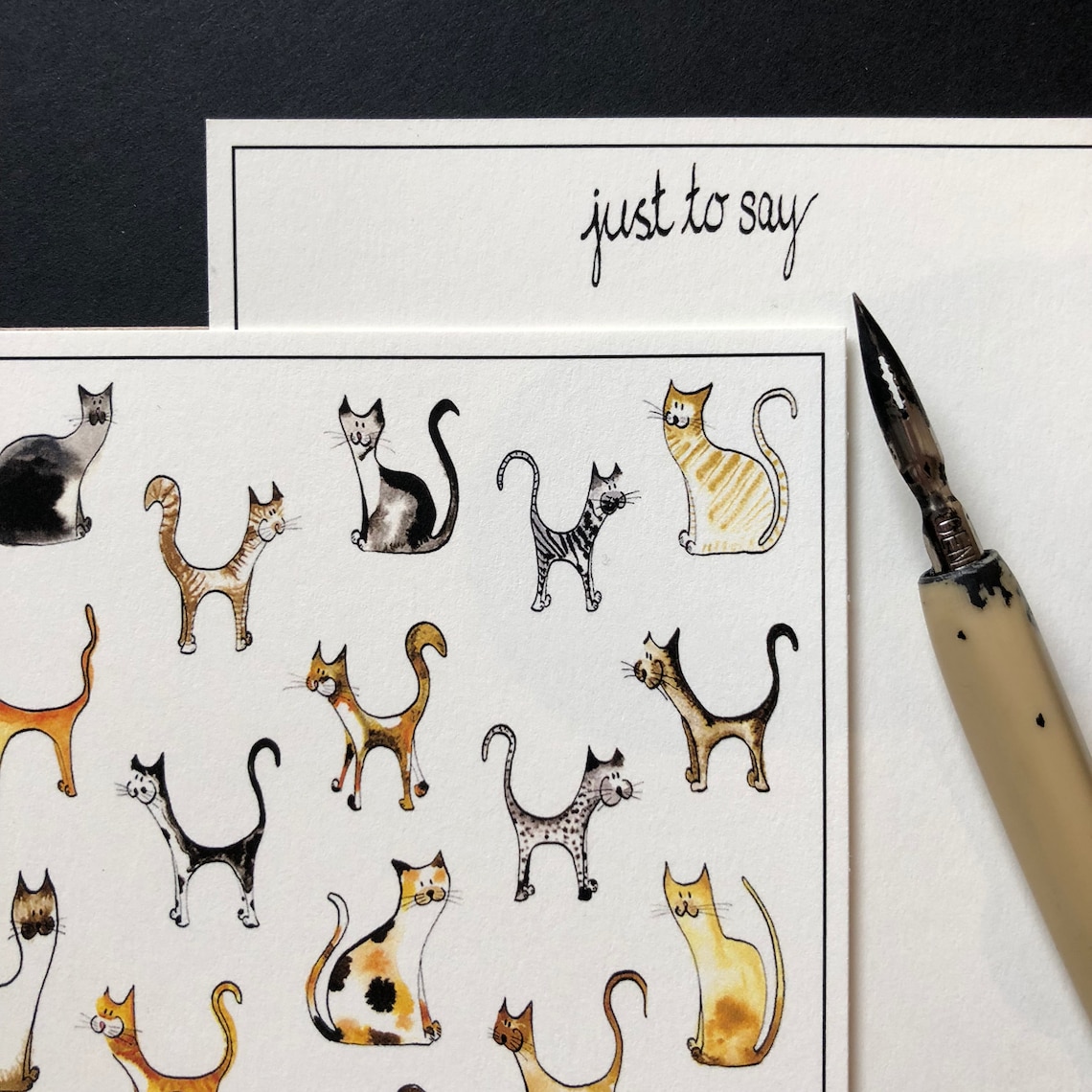 Cat Notecards, Cat Card, Cat Stationery, Notecard Pack, Cat ...