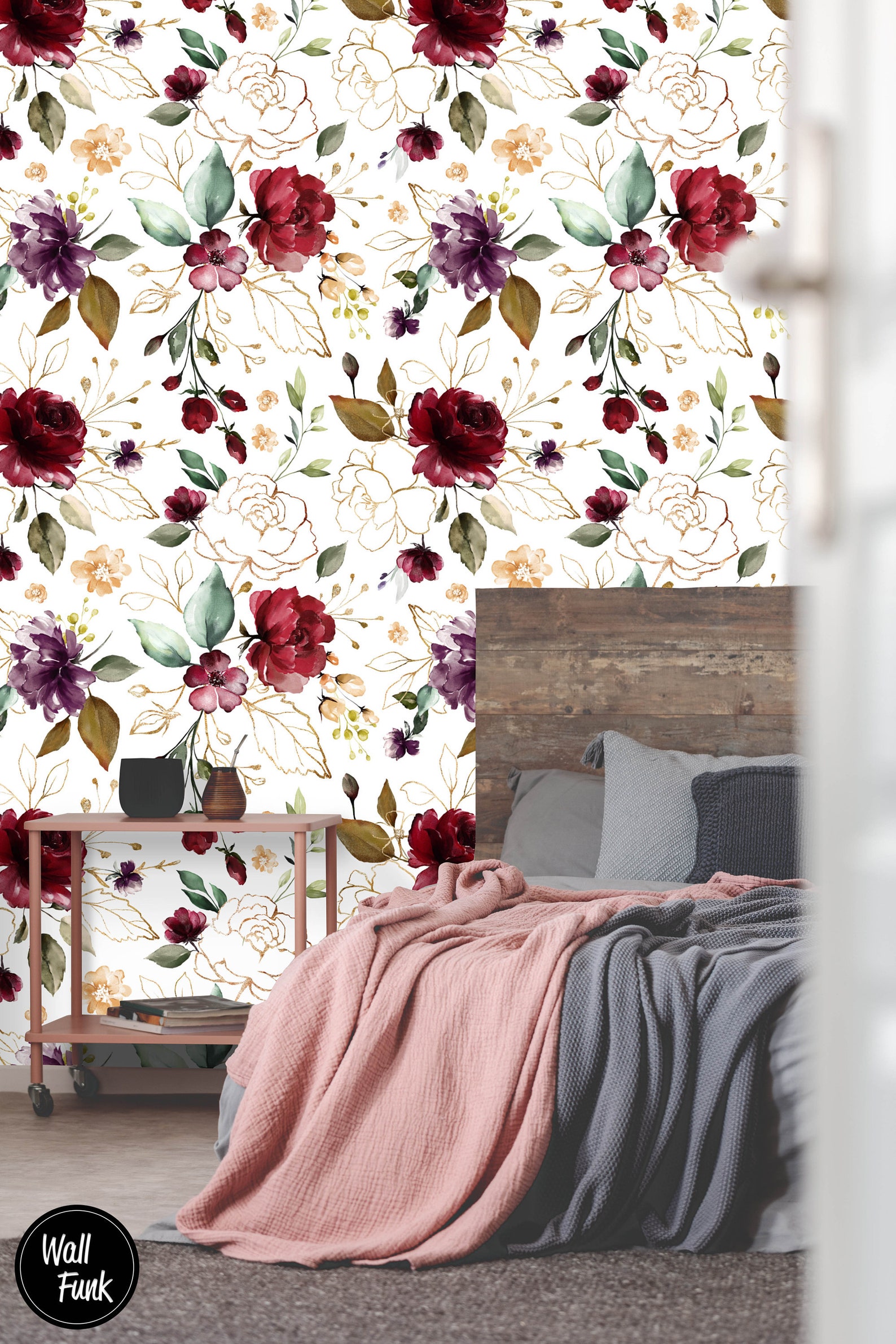 Removable Floral Wallpaper Floral Removable Wallpaper Floral - Etsy