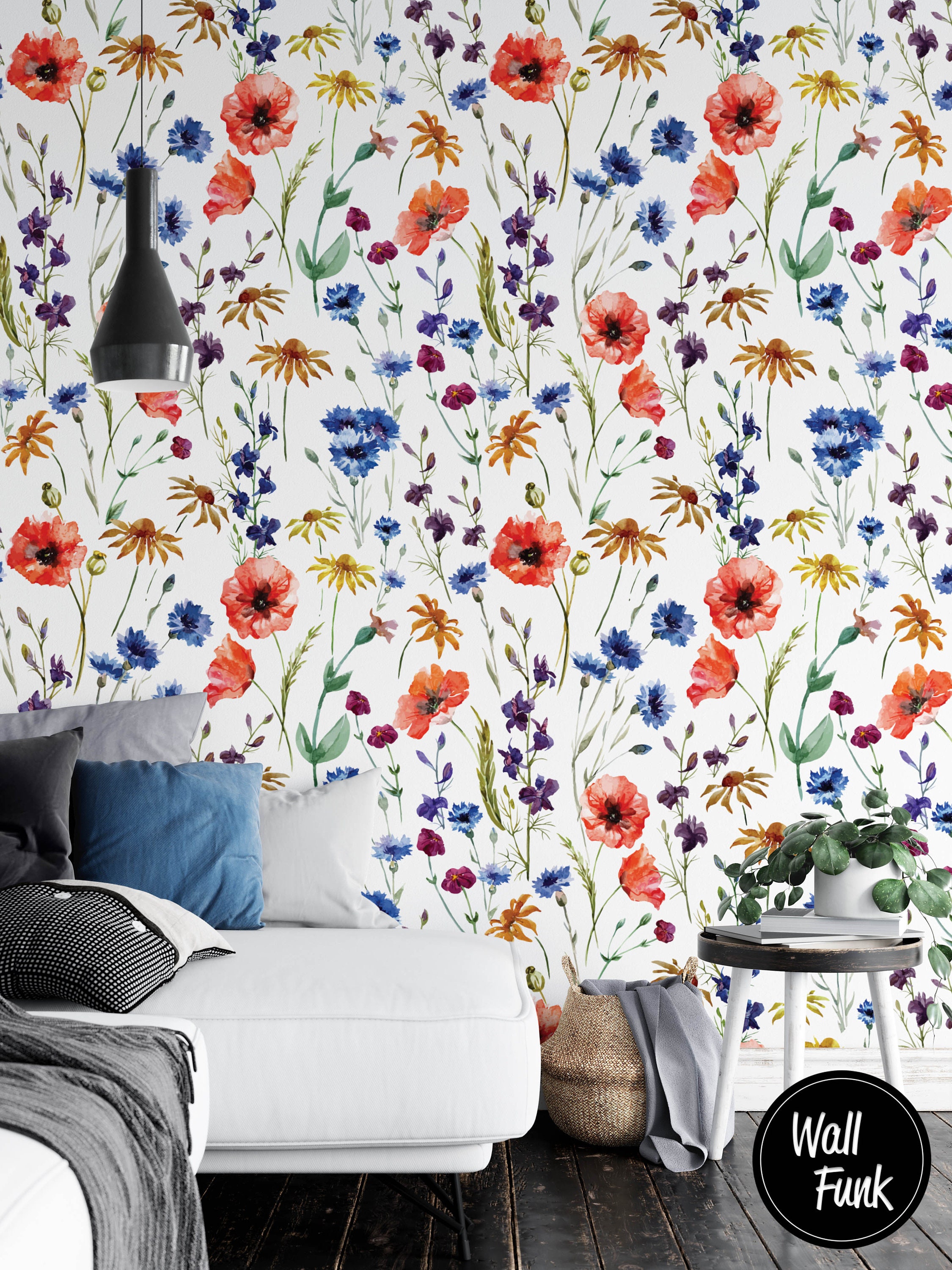 Poppy Floral Wallpaper Poppy Wallpaper Poppy Floral | Etsy UK