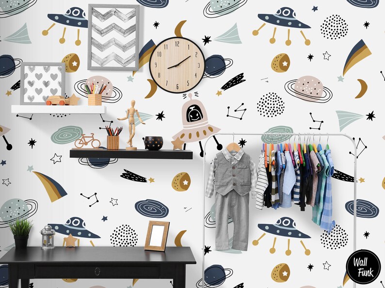 Alien Nursery Wallpaper Space Nursery Wallpaper Nursery - Etsy
