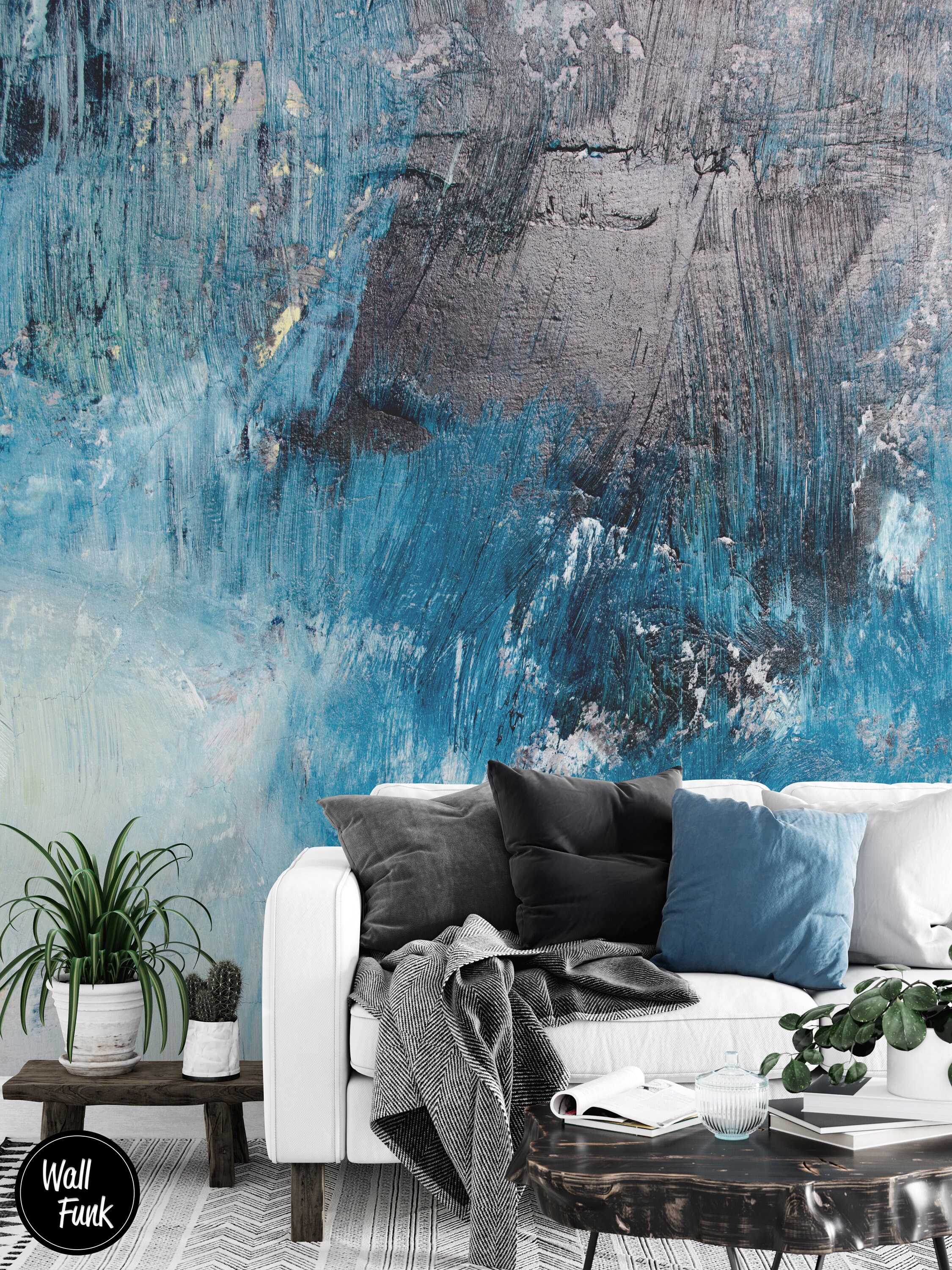 Removable Abstract Wallpaper Water Activated Temporary Stick - Etsy