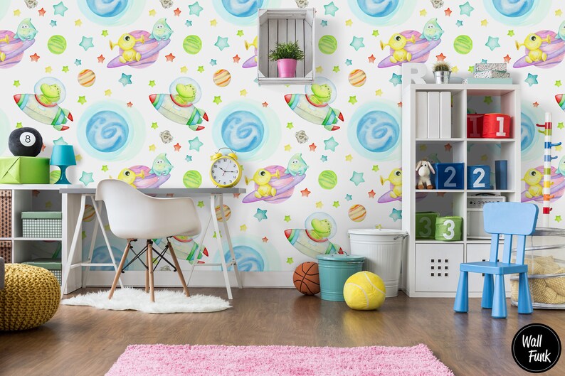 Alien Nursery Wallpaper Space Nursery Wallpaper Nursery - Etsy