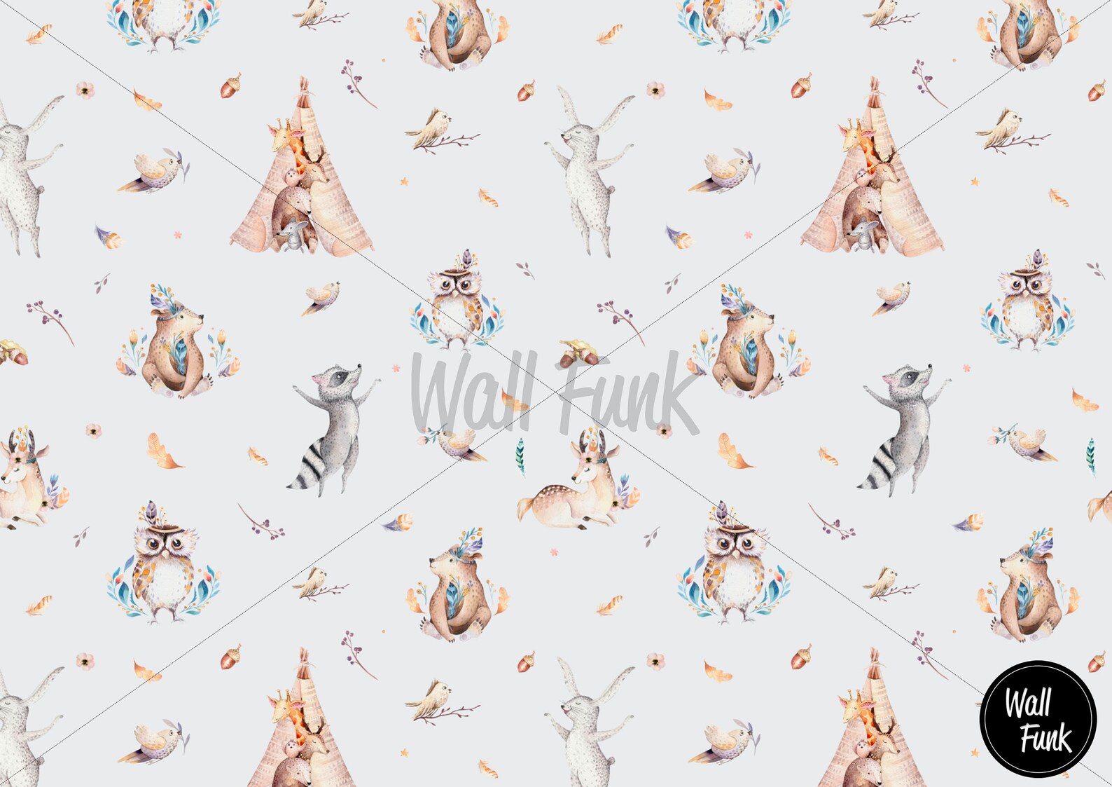 Boho Animal Wallpaper Removable Childrens Nursery Wallpaper | Etsy