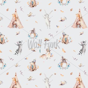Boho Animal Wallpaper, Removable Childrens Nursery Wallpaper, Deer ...