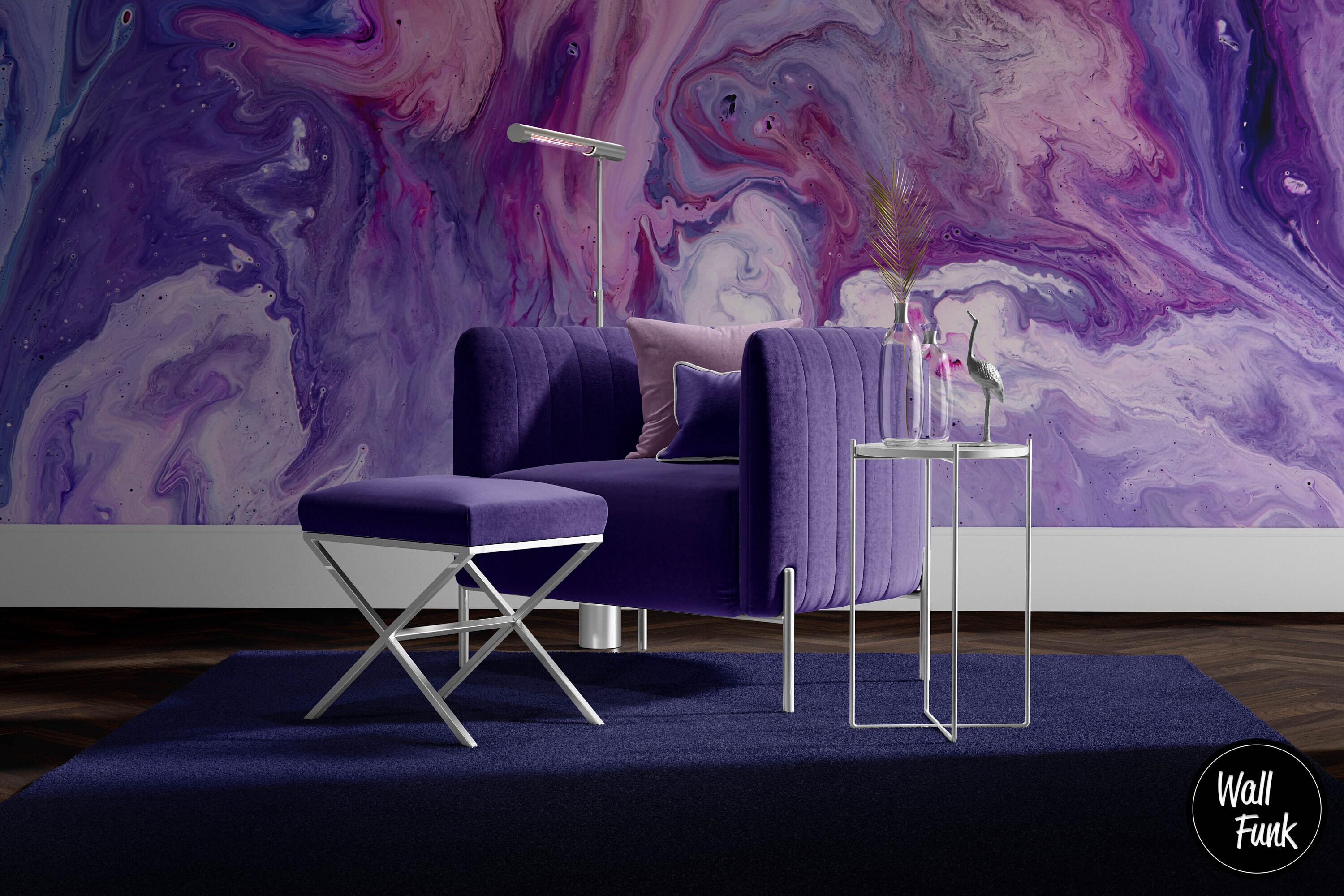 Removable Abstract Wallpaper Water Activated Temporary Stick | Etsy