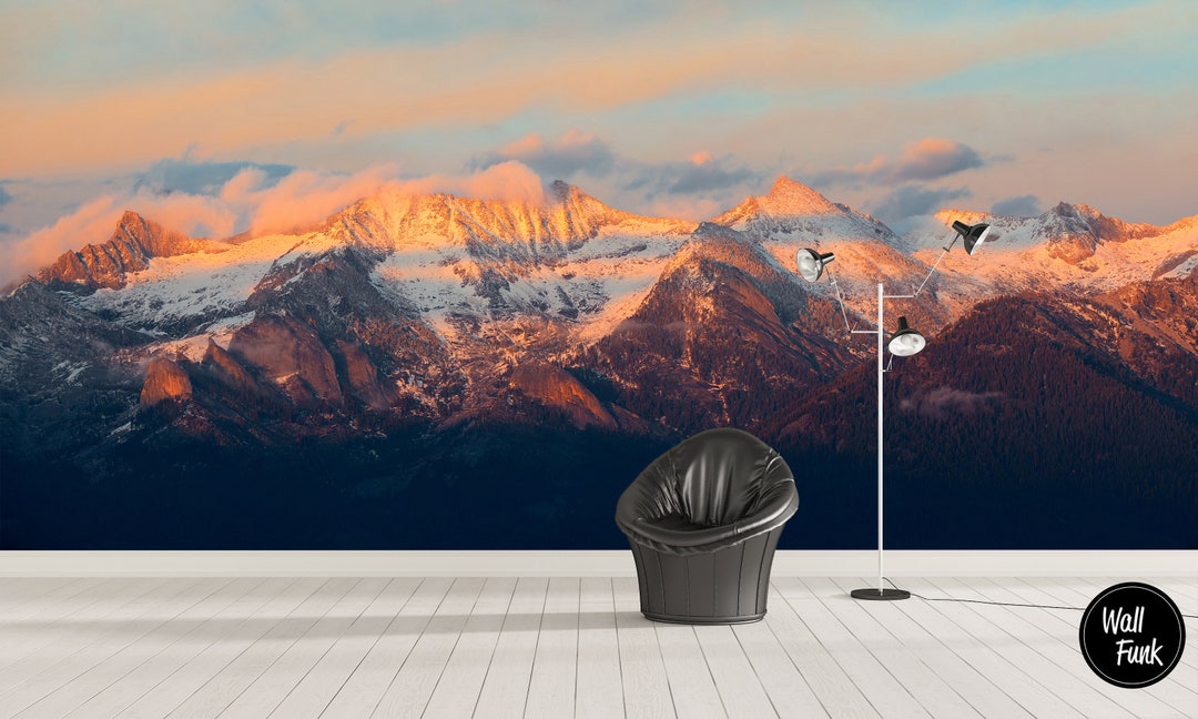 Mountains Nature Mural, Removable Landscape Nature Wallpaper Mural ...