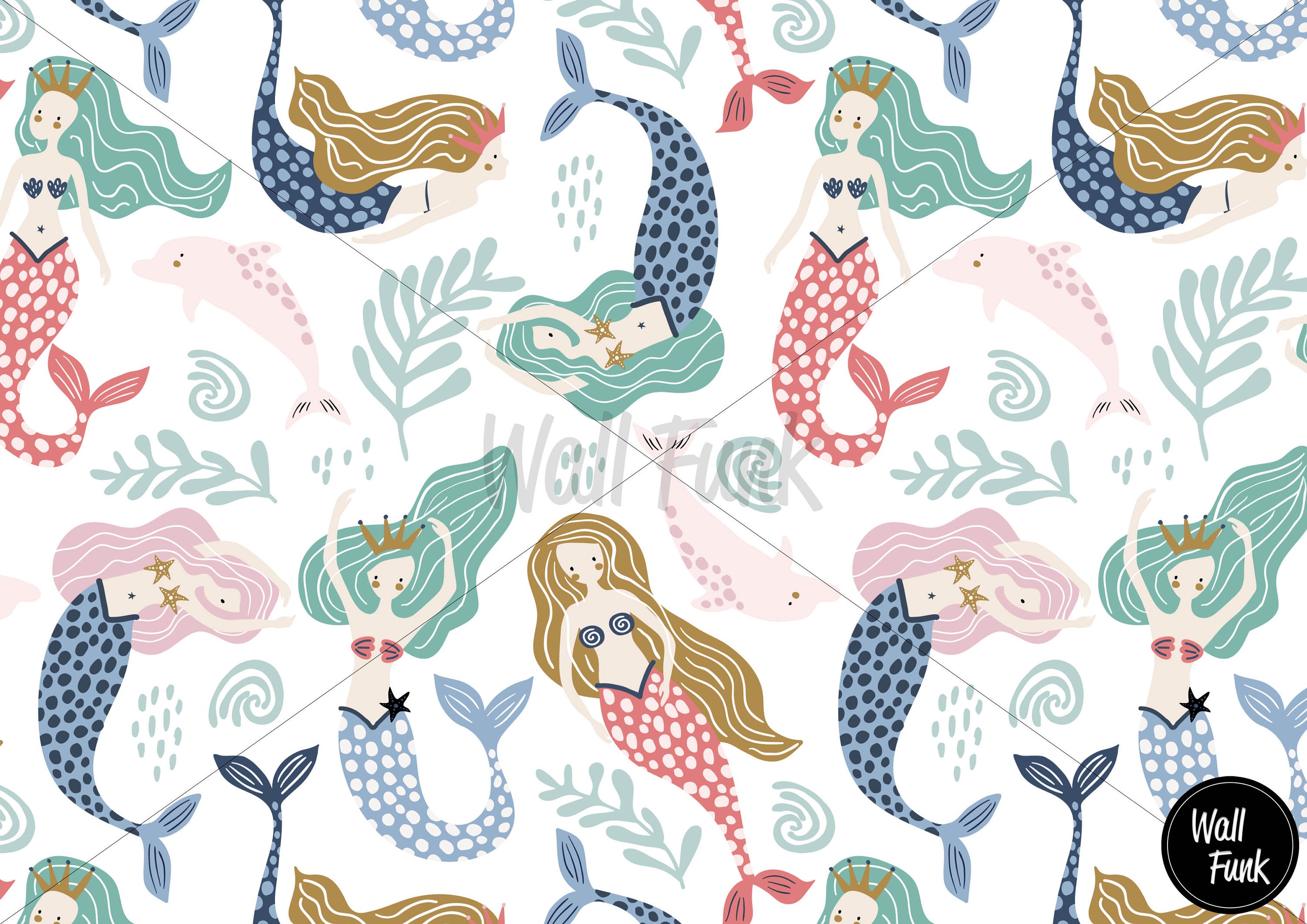 Mermaid Nursery Wallpaper Mermaid Removable Childrens Nursery - Etsy UK