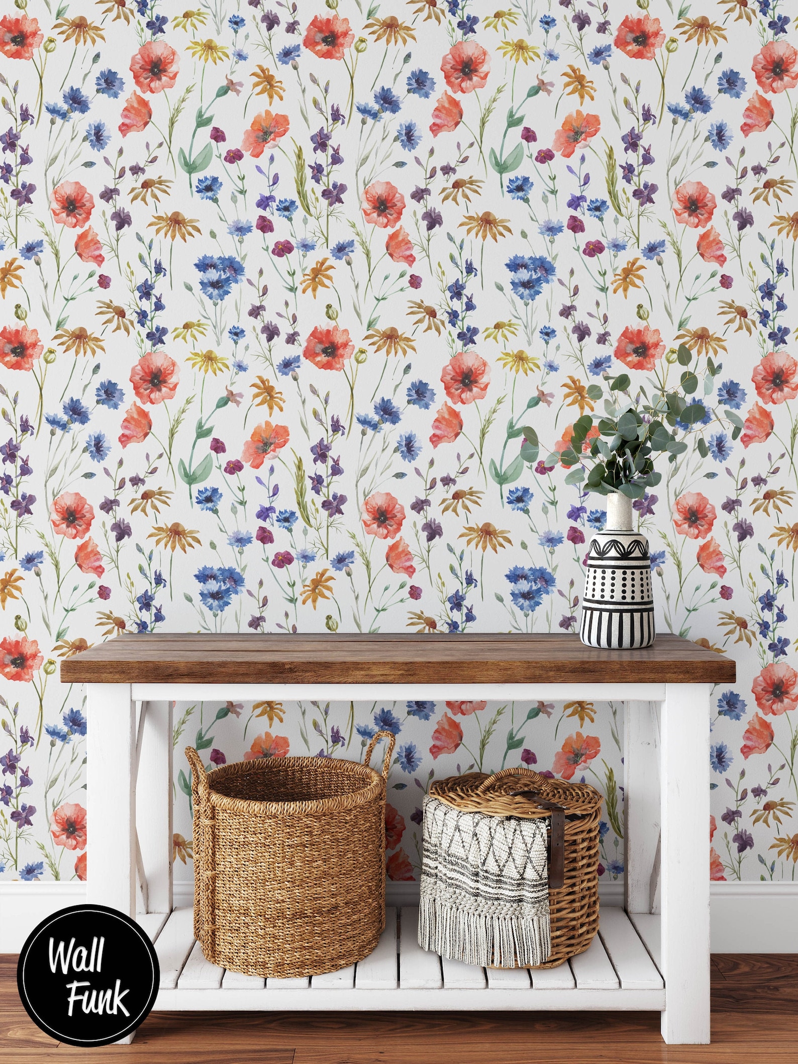 Poppy Floral Wallpaper Poppy Wallpaper Poppy Floral | Etsy UK