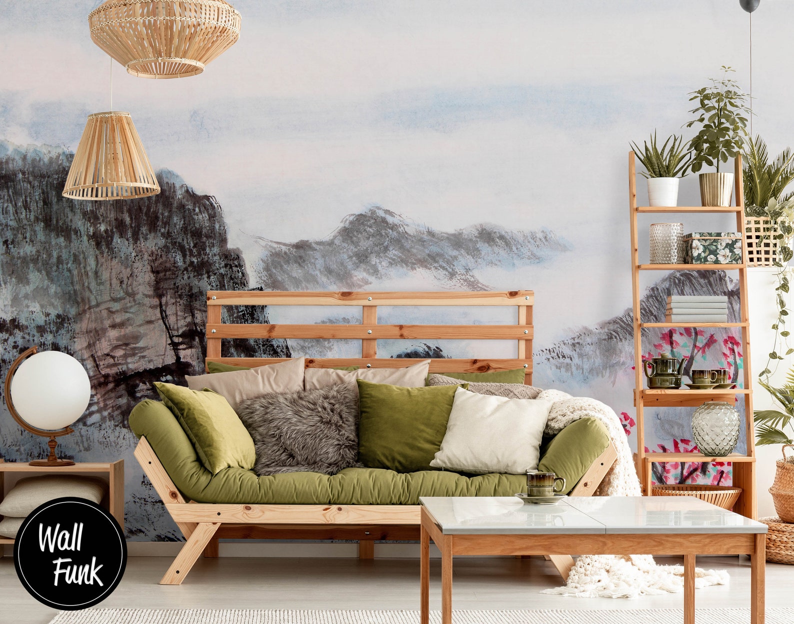 Removable Art Mural. Removable Wallpaper Made With Recycled | Etsy