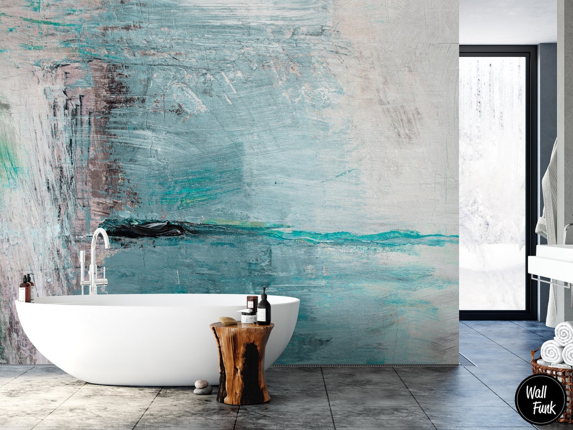 Removable Abstract Wallpaper Water Activated Temporary Stick - Etsy