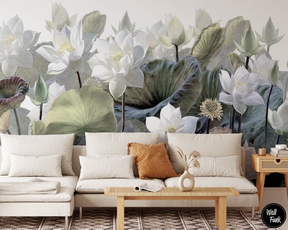 Removable Floral Wallpaper Floral Removable Wallpaper Floral | Etsy