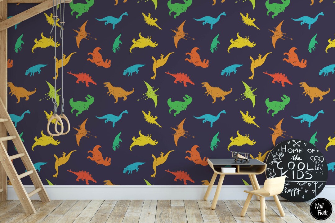 Dinosaur Wallpaper, Removable Boys Wall Mural Nursery, Custom Nursery ...