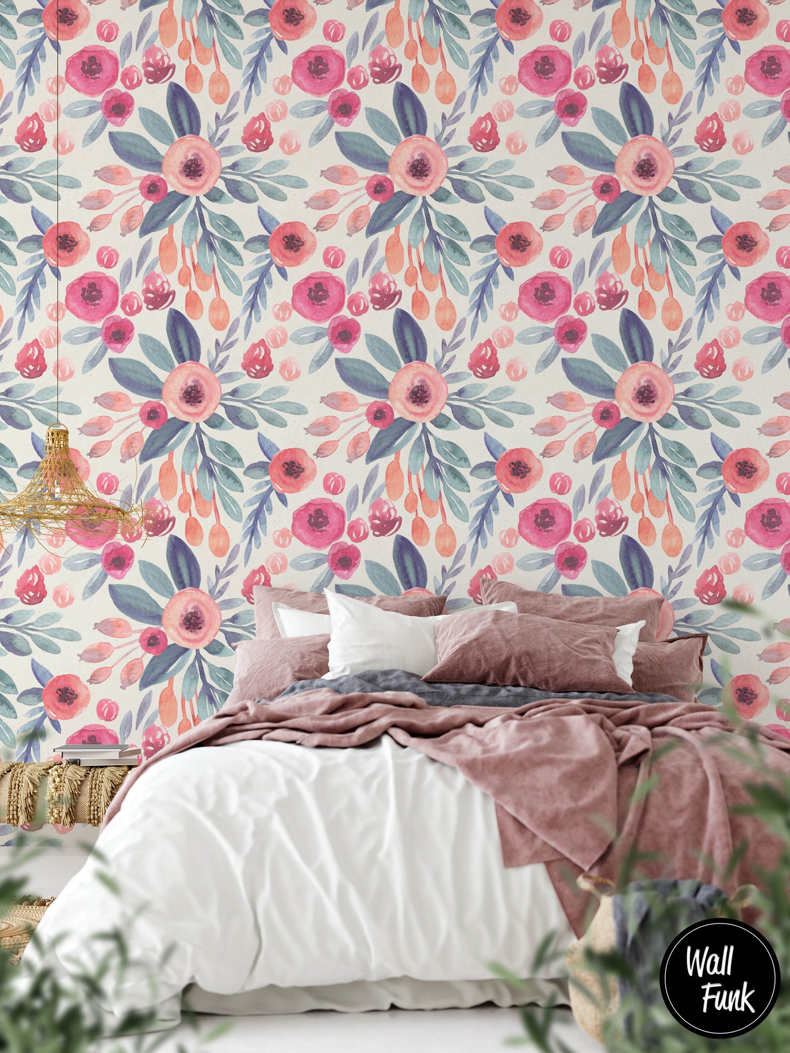 Removable Floral Wallpaper Floral Removable Wallpaper Floral Etsy