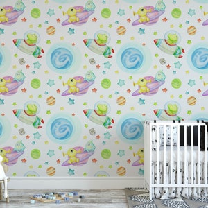 Alien Nursery Wallpaper, Space Nursery Wallpaper, Nursery Wallpaper ...
