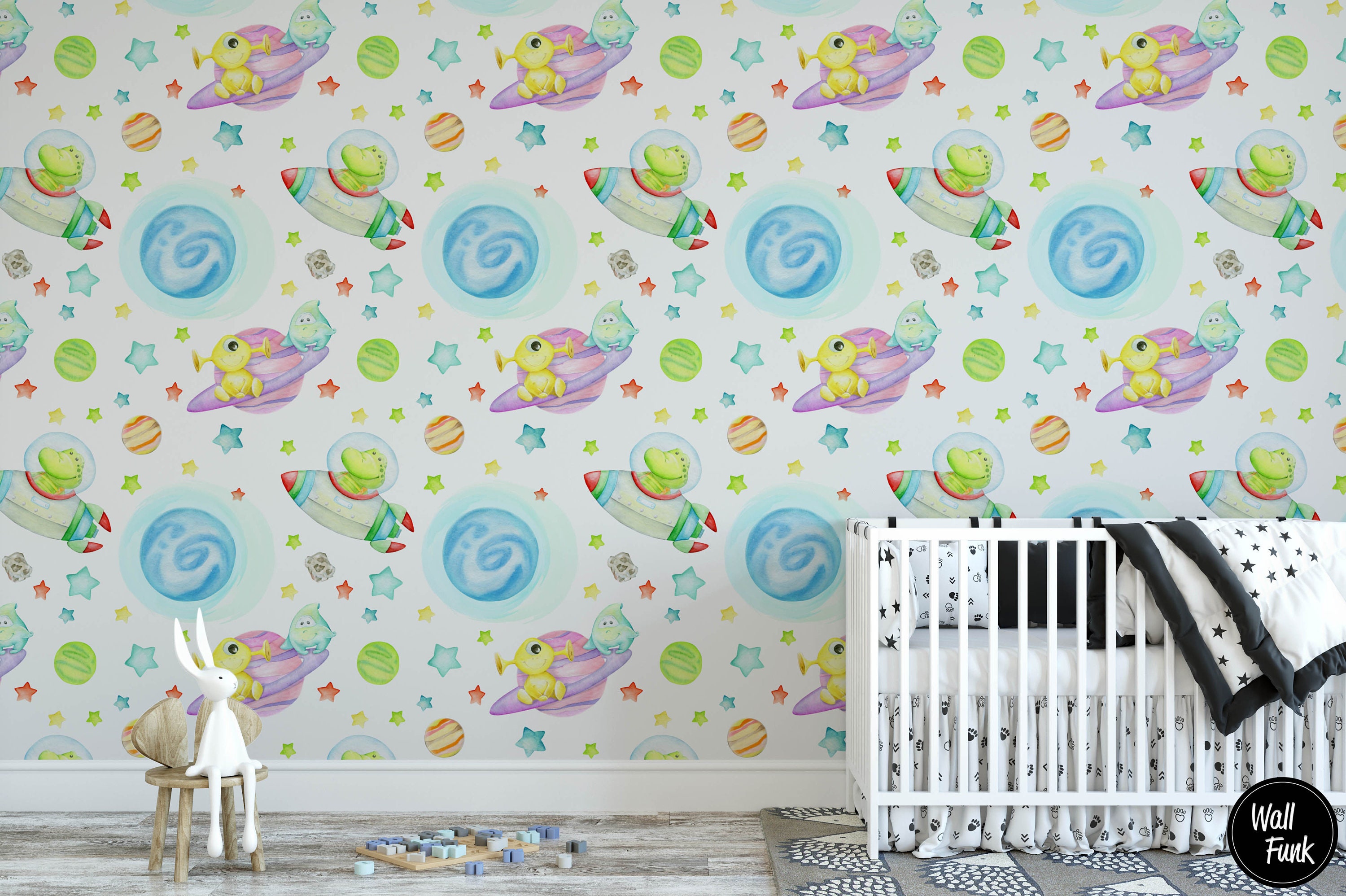 Alien Nursery Wallpaper Space Nursery Wallpaper Nursery | Etsy