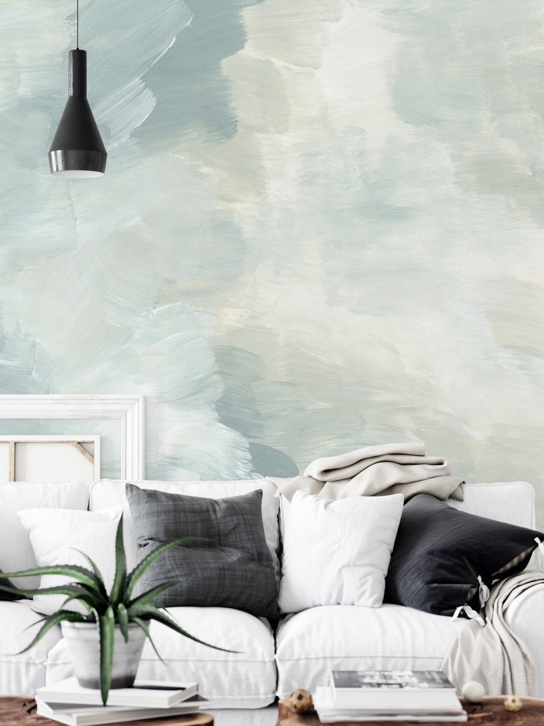 Removable Abstract Wallpaper, Water Activated Temporary Stick on ...