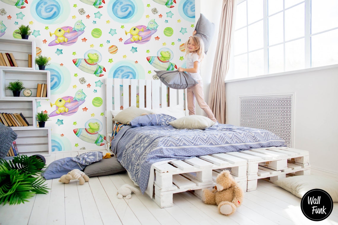 Alien Nursery Wallpaper Space Nursery Wallpaper Nursery - Etsy