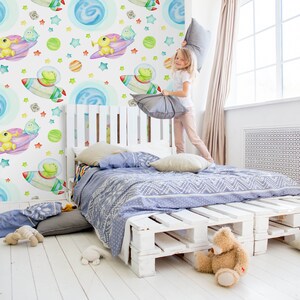 Alien Nursery Wallpaper, Space Nursery Wallpaper, Nursery Wallpaper ...