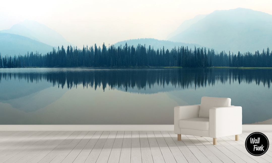 Lake Nature Mural, Removable Landscape Nature Wallpaper Mural, Nature ...