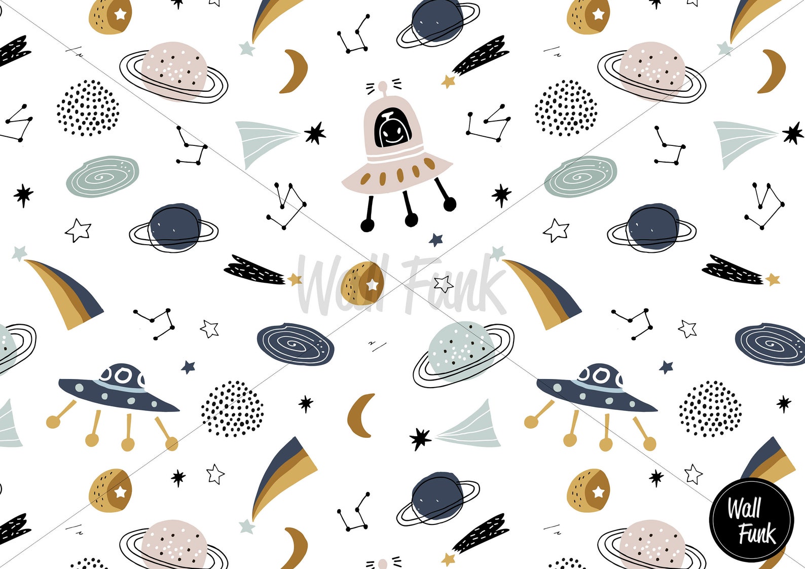 Alien Nursery Wallpaper Space Nursery Wallpaper Nursery - Etsy
