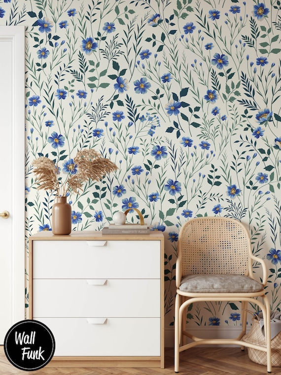 Removable Floral Wallpaper Floral Removable Wallpaper Floral - Etsy