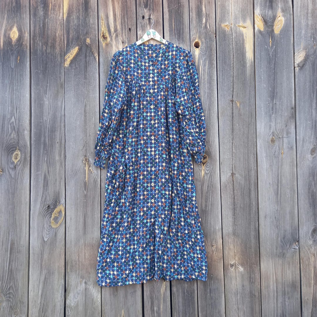 90s Silk Blue Pregnant Dresses Women Colorful 80s Vintage Mama Party ...