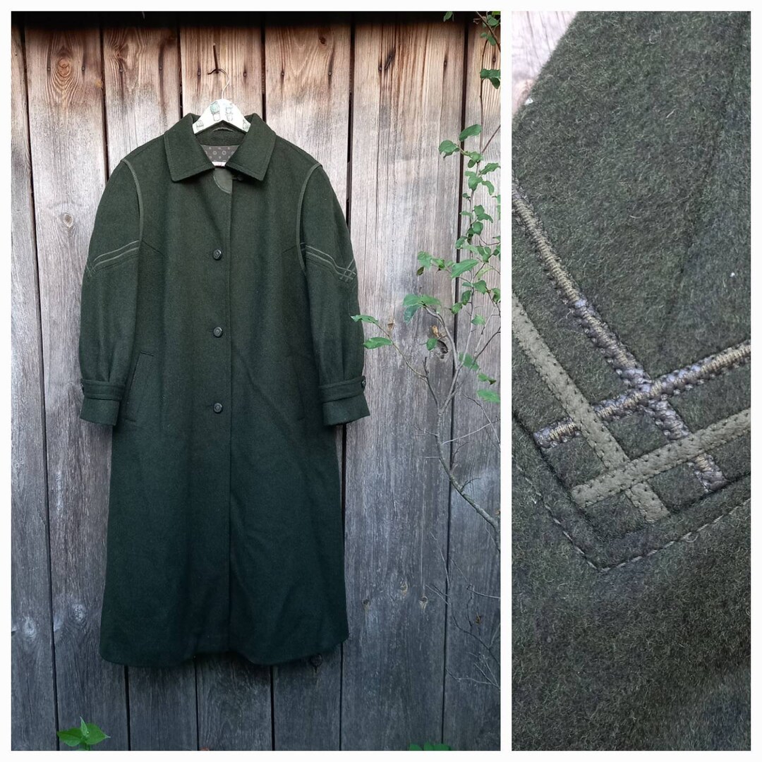 80s Wool Loden Coat Women 1990s Swing Overcoat Austrian Coats for ...