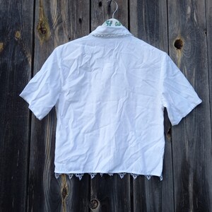 90s Lase White Blouse for Women Vintage Top Summer Party Shirt Office ...