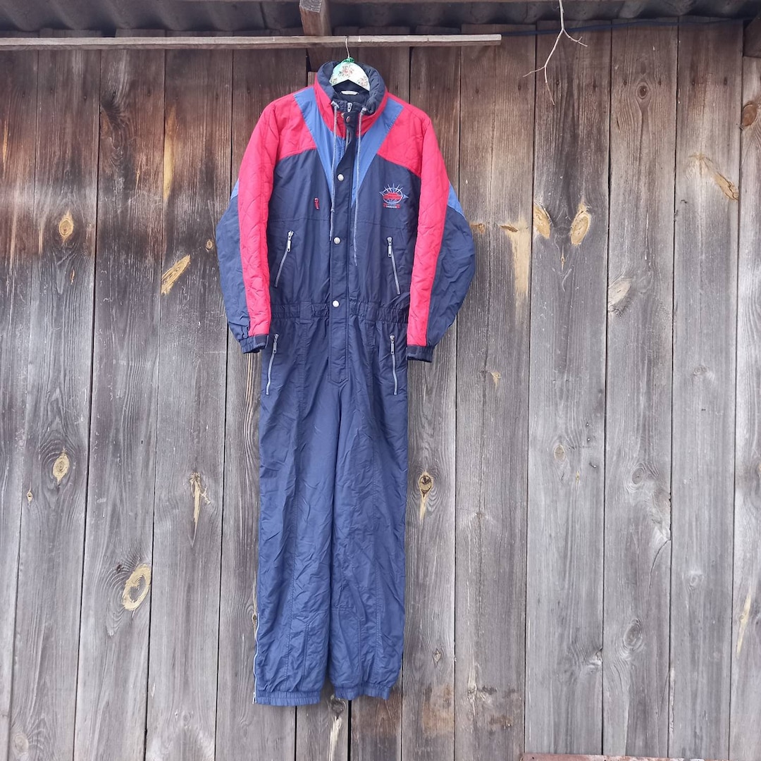 Blue Ski Overalls Mens 90s Vintage Snowboard Etirel Snow Suit Women Ski ...