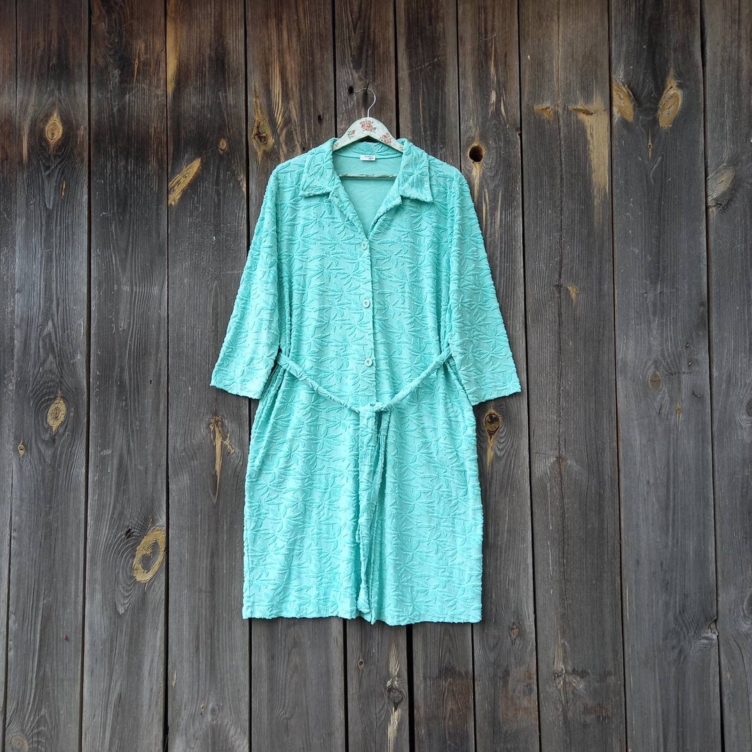 90s Terry Robe Women Vintage Bathrobe Dresses for Womens Retro Clothes ...