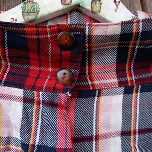 90s Red Checker Shorts Gingham Vintage School Tennis Tartan Hig Waist ...