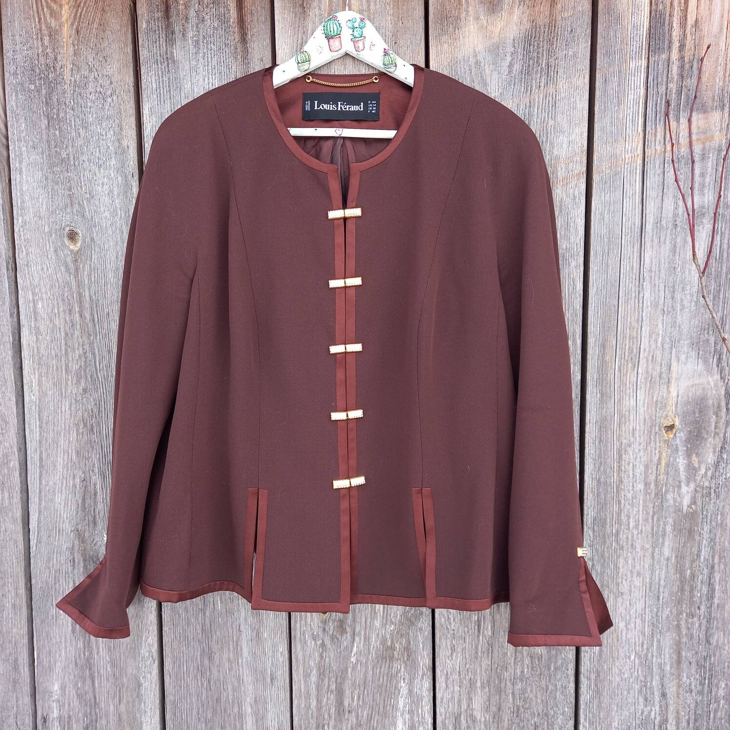 2000s Louis Feraud Jacket Women 1990s Brown Vintage Clothes - Etsy
