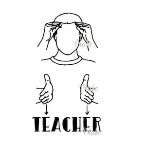 American Sign Language Teacher Sign SVG Cut File, ASL Teacher Svg, Sign ...