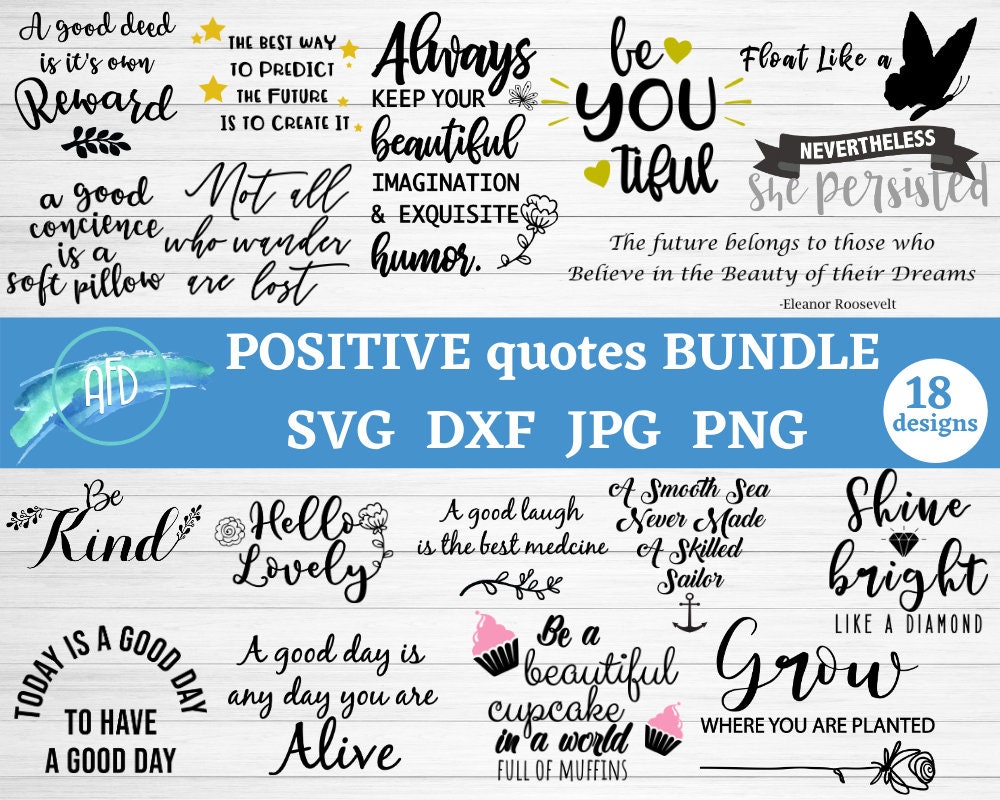 Inspirational Quotes Svg Cut Files Positive Quotes Svg - Etsy