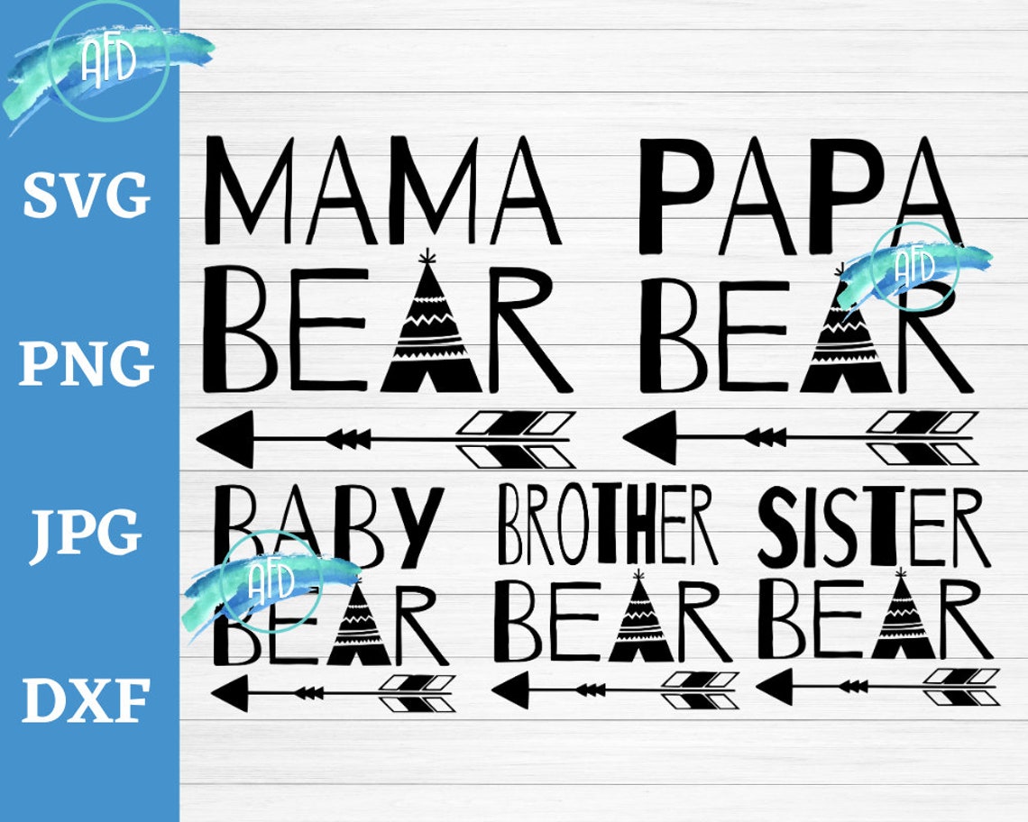 Bear Family Svg Mama Bear Svg Papa Bear Svg Baby Bear Svg - Etsy