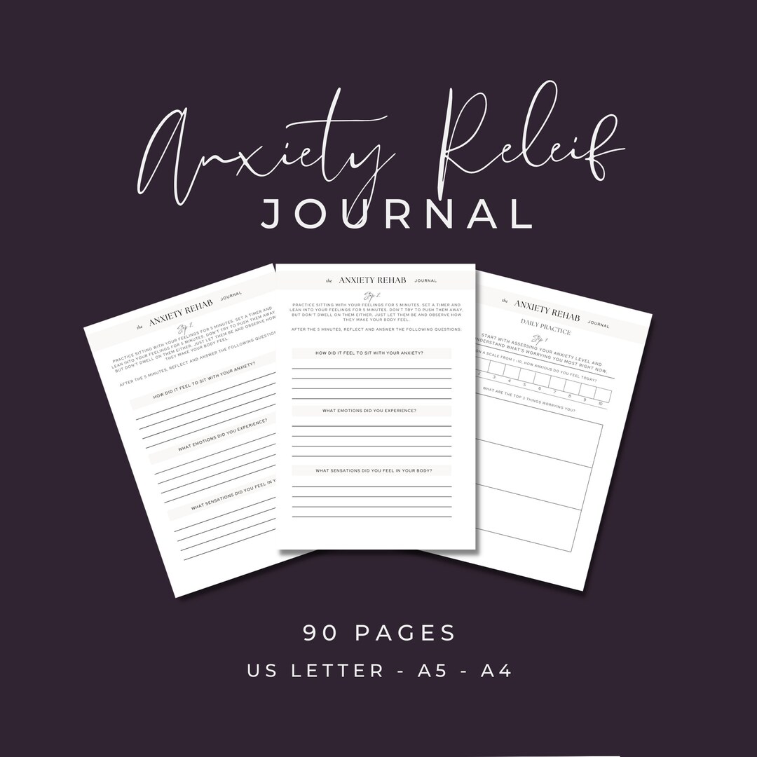 Anxiety Relief Journal, Mental Health Planner, Self-care Journal - Etsy